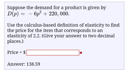 Solved Suppose the demand for a product is given by D(p) = | Chegg.com