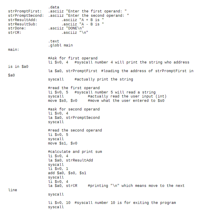 Solved Edit the given code to display string with sum, | Chegg.com