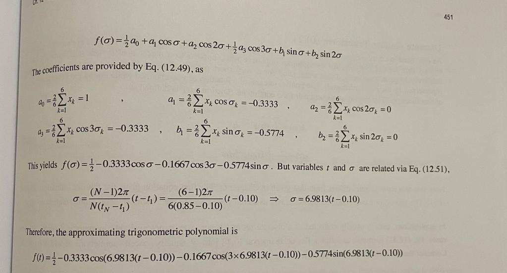 Solved Find The Approximating Or Interpolating Trigonometric 0470