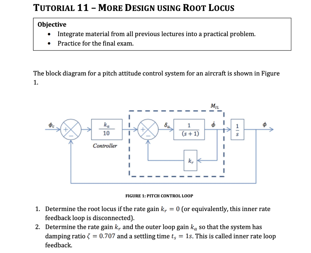 Solved Tutorial 11 More Design Using Root Locus Objective 9972