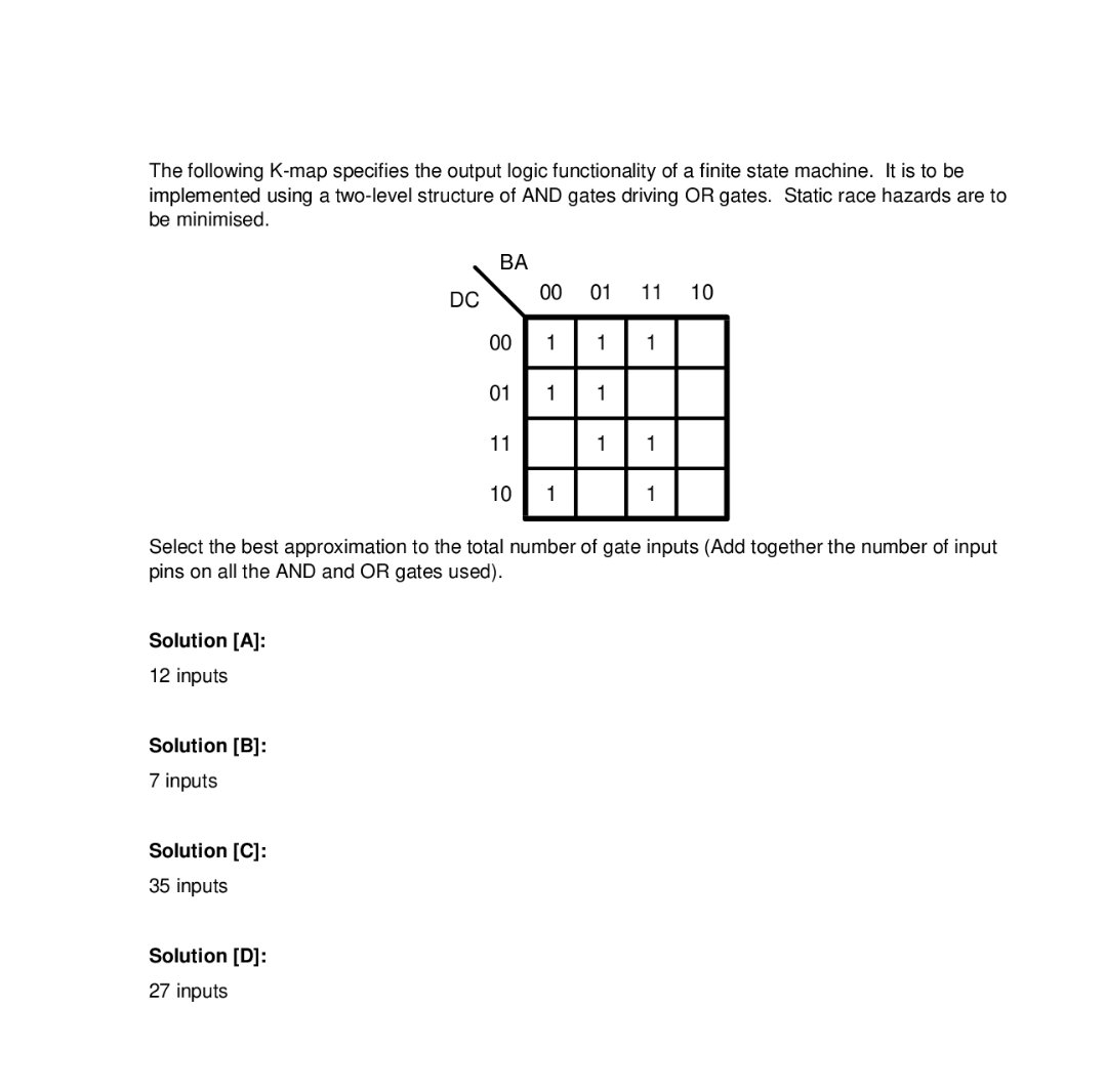 Solved The following K-map specifies the output logic | Chegg.com