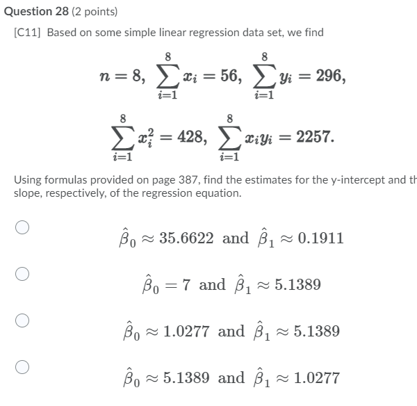 Solved Question 28 (2 points) [C11] Based on some simple | Chegg.com