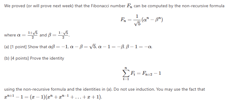 Solved We proved (or will prove next week) that the | Chegg.com