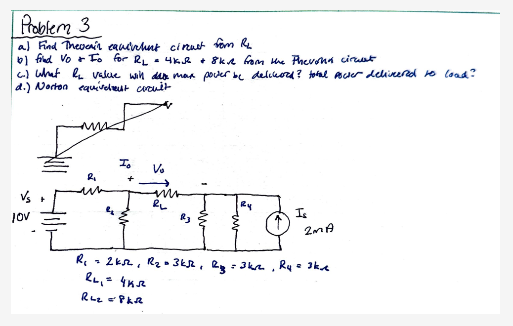 Solved Find the Thevenin equivalent from RL perspectiveUsing | Chegg.com