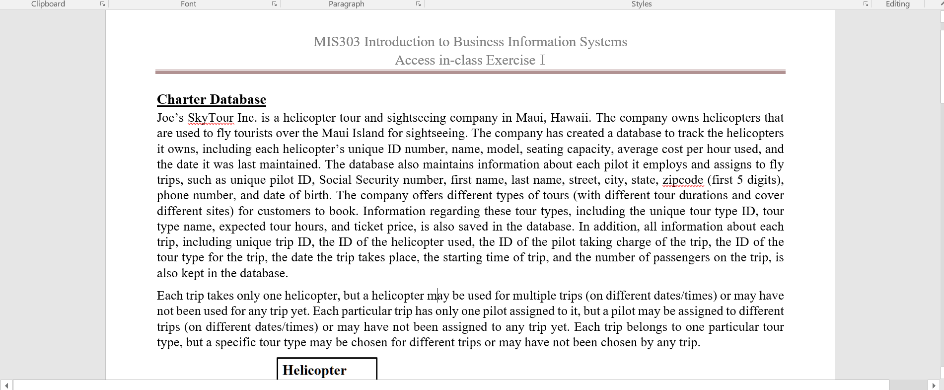 Clipboard Font Paragraph Styles Editing MIS303 | Chegg.com