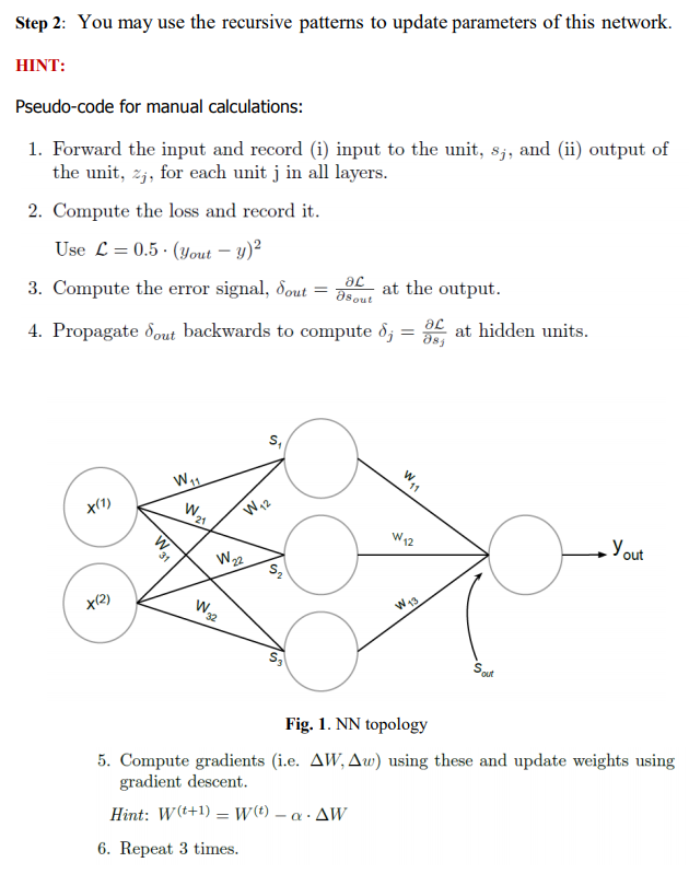 Solved 1. Execute forward and backward modes of neural | Chegg.com