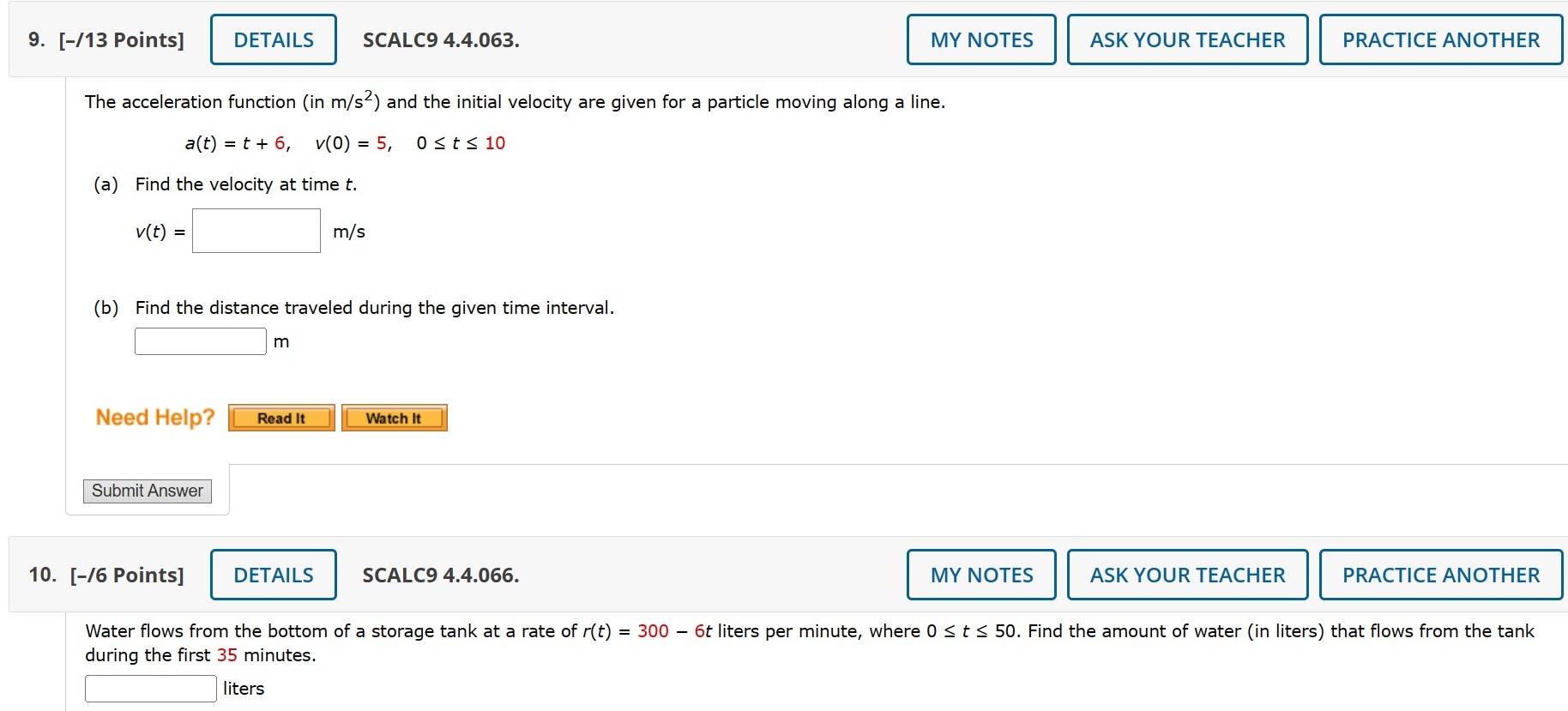 Solved The acceleration function (in ms2 ) ﻿and the initial | Chegg.com