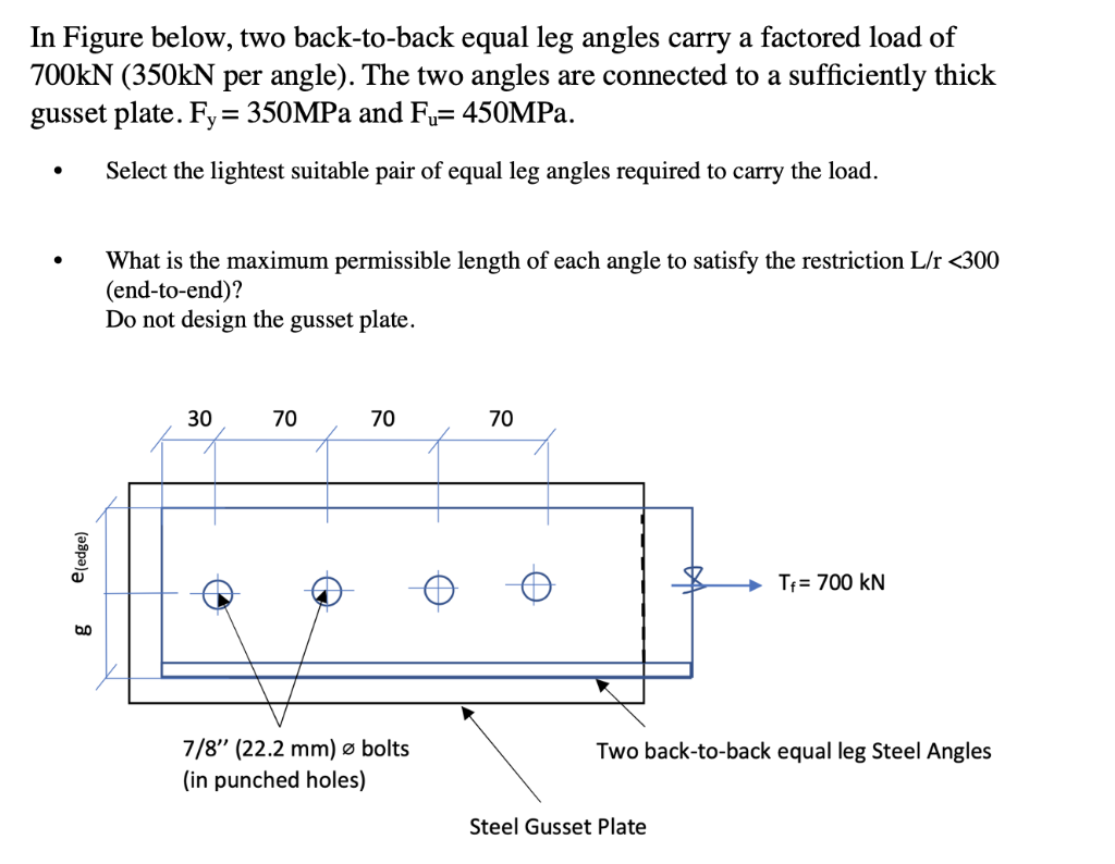 Solved In Figure below, two back-to-back equal leg angles | Chegg.com