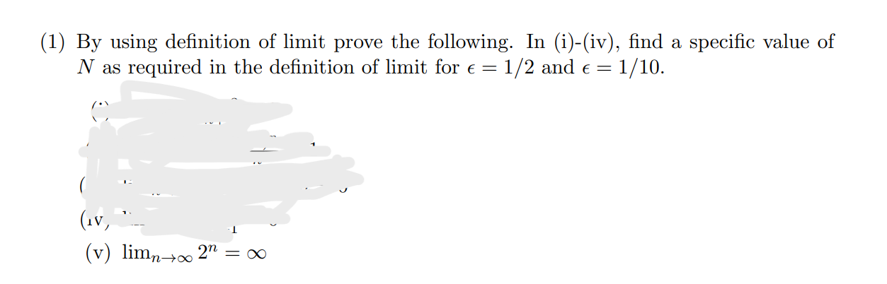 Solved (1) By using definition of limit prove the following. | Chegg.com