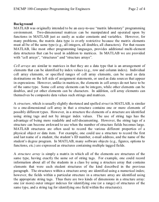 ENCMP 100-Computer Programming for Engineers Page 1 | Chegg.com