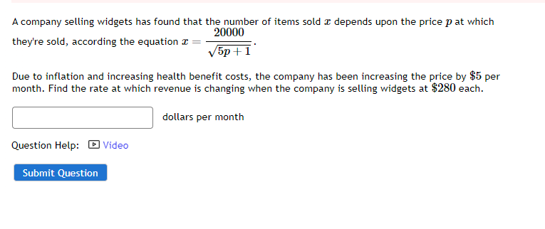 Solved A company selling widgets has found that the number | Chegg.com