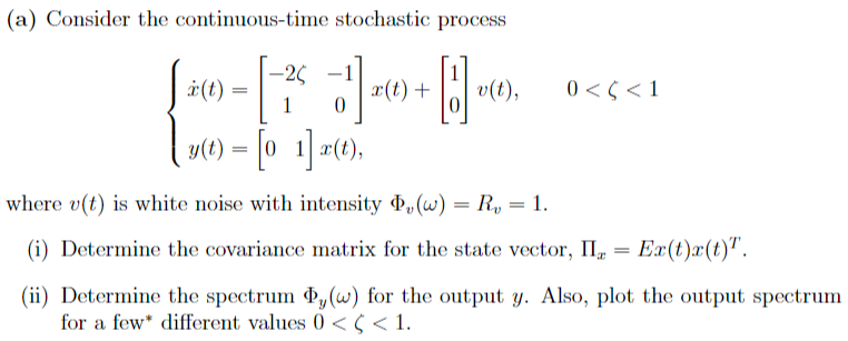 (a) Consider the continuous-time stochastic process | Chegg.com
