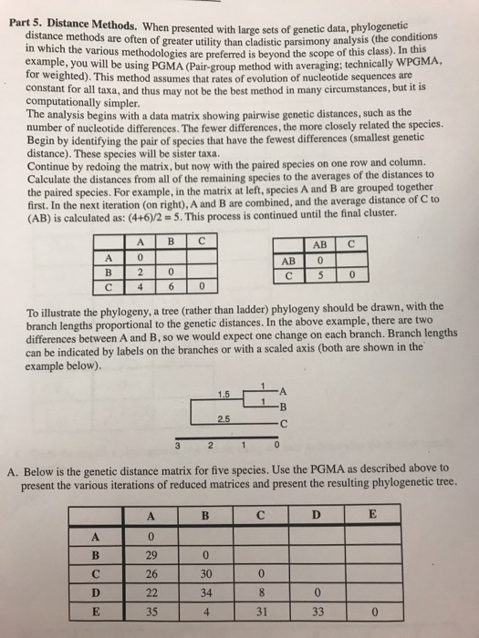 Solved Part 5. Distance Methods. When presented with large | Chegg.com