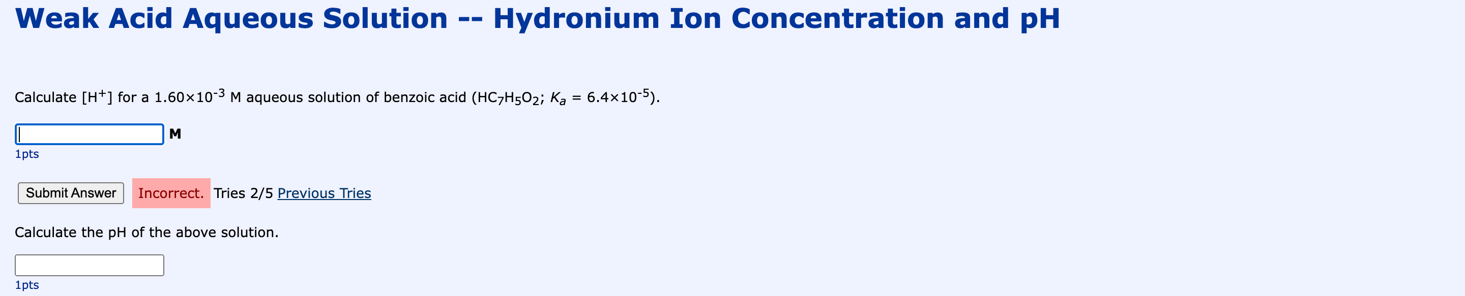 Solved Weak Acid Aqueous Solution -- Hydronium Ion | Chegg.com