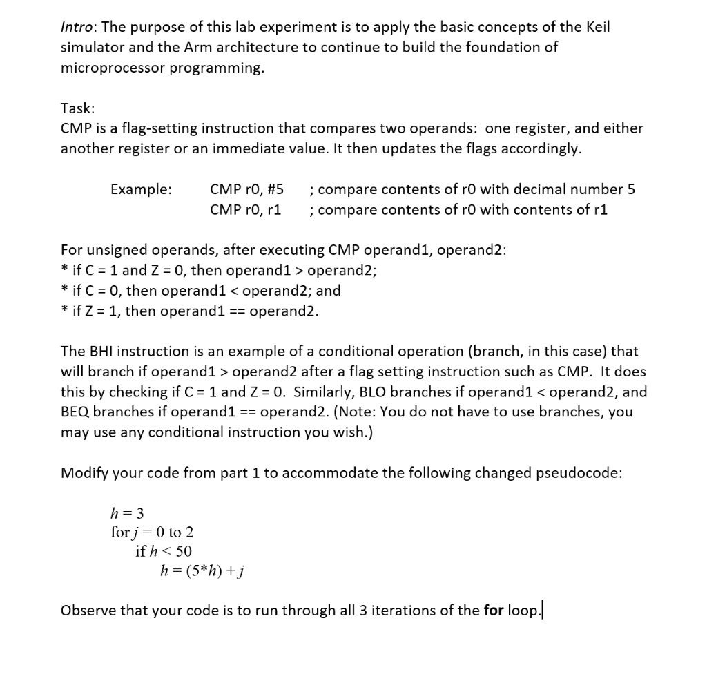 Solved Intro: The purpose of this lab experiment is to apply | Chegg.com