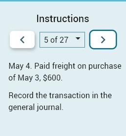 Solved May 1. Paid rent for May, $5,000. Record the | Chegg.com