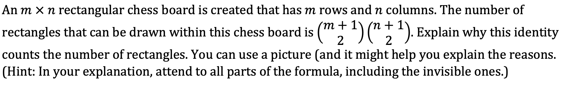 Solved An m×n rectangular chess board is created that has m | Chegg.com