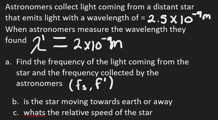 Solved Astronomers collect light coming from a distant star | Chegg.com