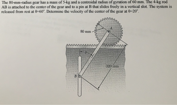 Solved The 80-mm-radius gear has a mass of 5-kg and a | Chegg.com