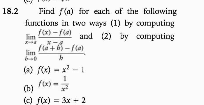 Solved 18.8 Exercises Find f(1) for the following functions | Chegg.com