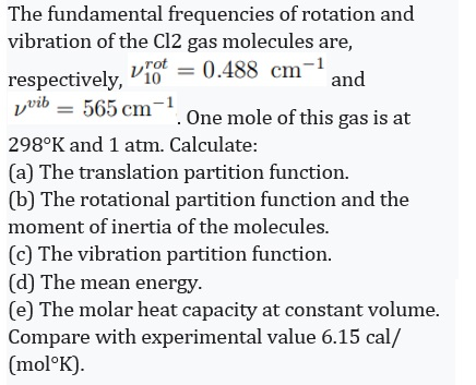 Solved The fundamental frequencies of rotation and vibration | Chegg.com