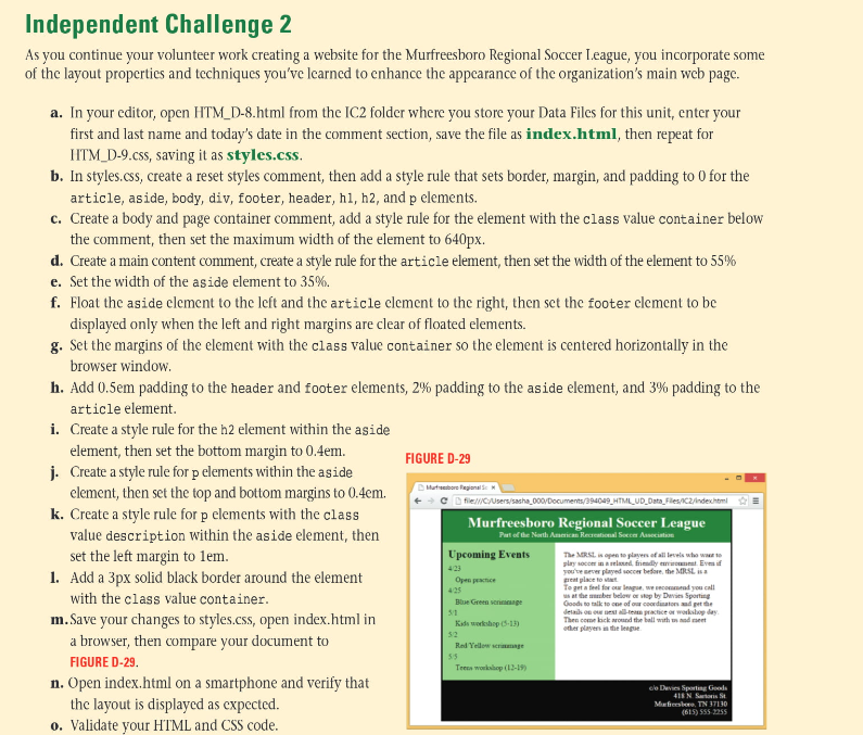 Solved Independent Challenge 2 As you continue your | Chegg.com