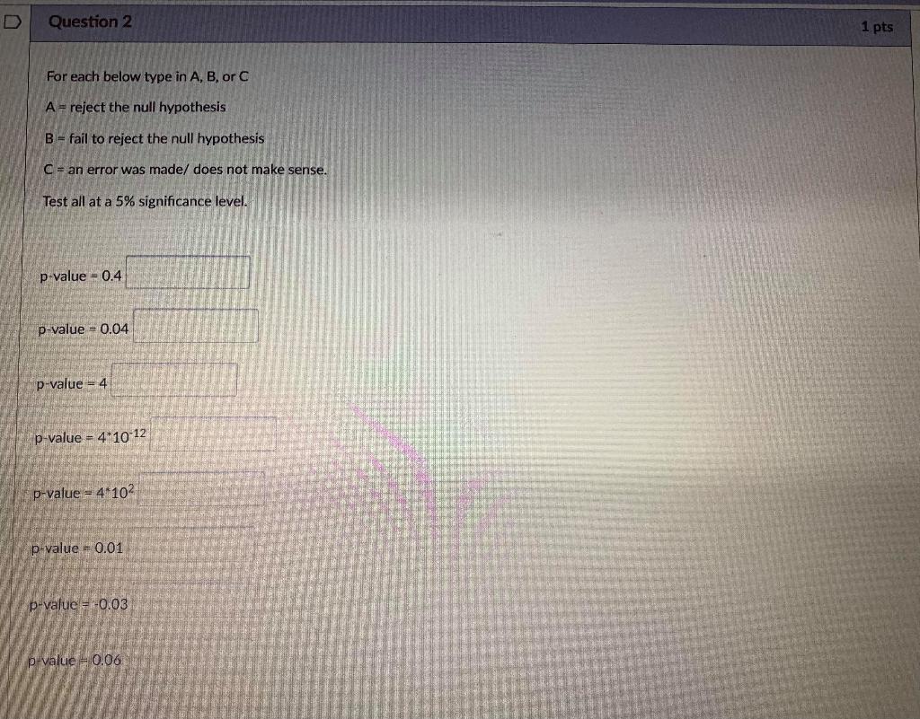 Solved Question 2 1 pts For each below type in A, B, or C A | Chegg.com