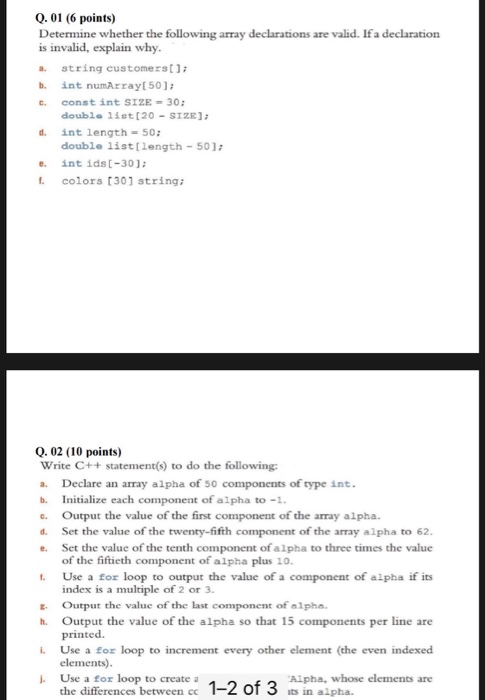 Solved Q. 01 (6 points) Determine whether the following | Chegg.com