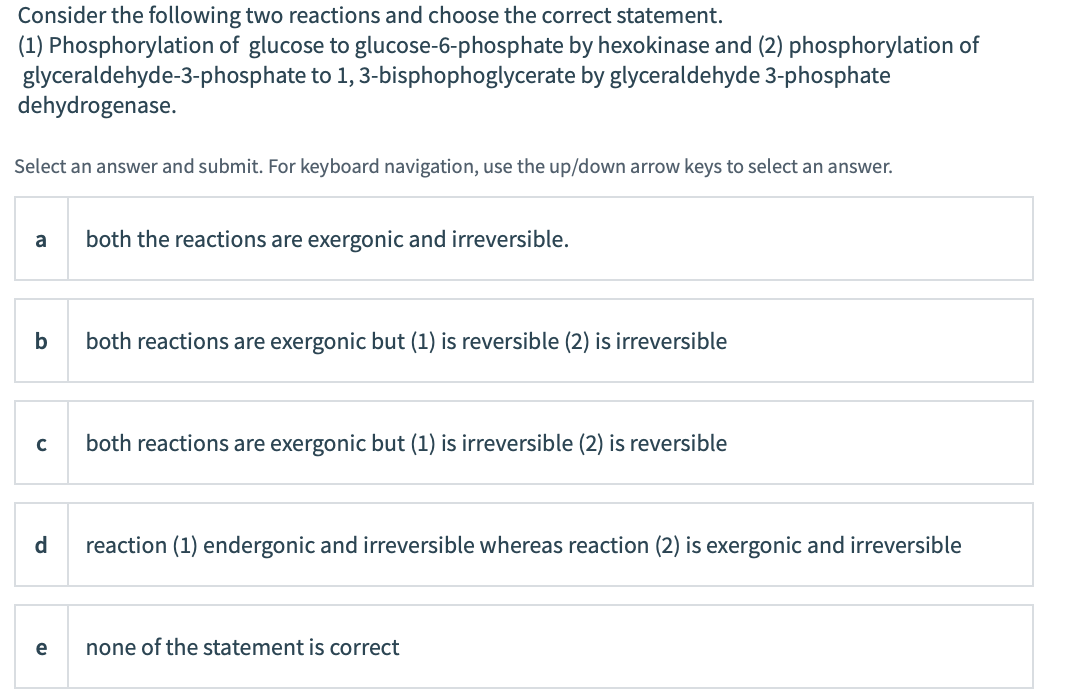 Solved Consider the following two reactions and choose the | Chegg.com