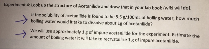 Solved Look up the structure of Acetanilide and draw that in | Chegg.com