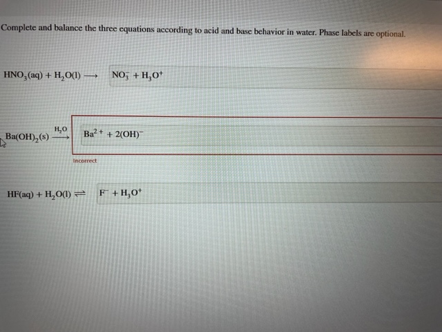 Complete and balance the three equations according to | Chegg.com