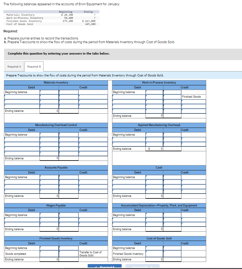 Solved Ervin Equipment, a manufacturer of exercise and | Chegg.com