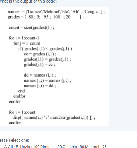 Solved What is the output of this code? names = | Chegg.com