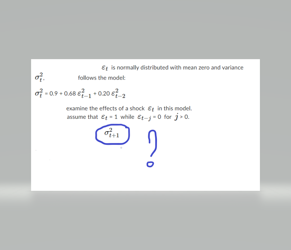 Solved εt is normally distributed with mean zero and | Chegg.com