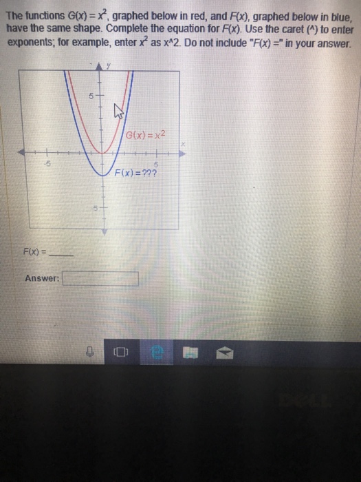 Solved The functions Gx) , graphed below in red, and F(x), | Chegg.com