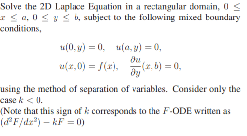 Solved Solve the 2D Laplace Equation in a rectangular | Chegg.com