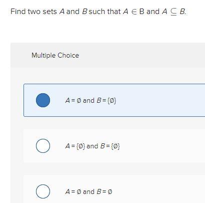 Solved Find two sets A and B such that A E B and A CB. | Chegg.com