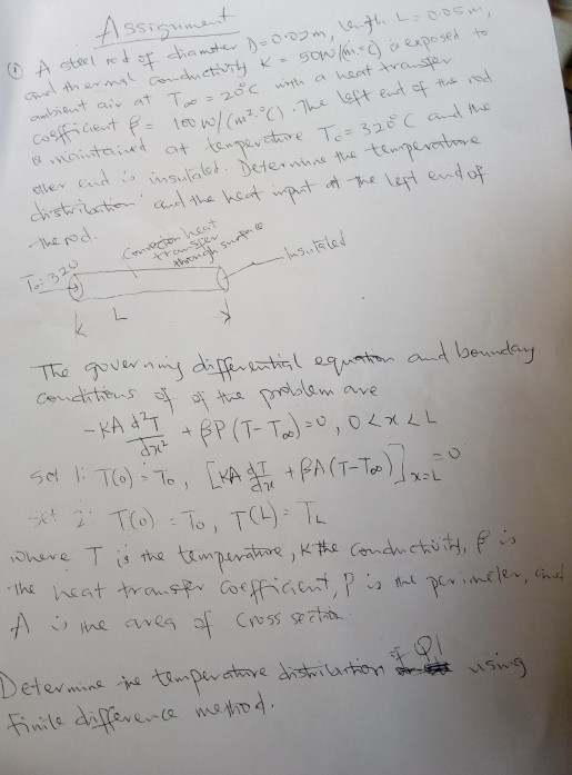 Solved 1. Determine the temperature distribution and the | Chegg.com