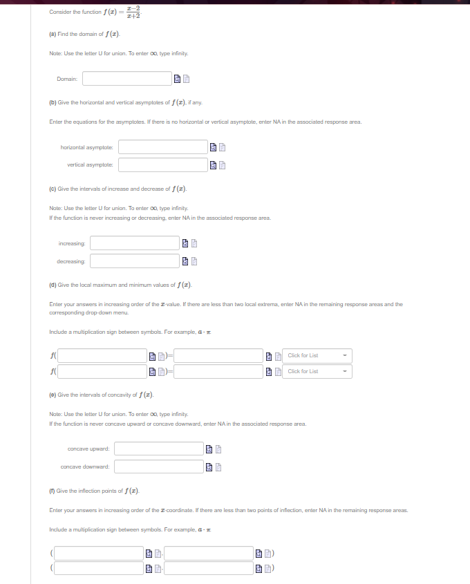 Solved Cansider the function f(x)=x+2x−2 (a) Find the | Chegg.com