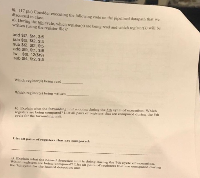 Solved 6). (17 pts) Consider executing the following code on | Chegg.com Solved 6). (17 pts) Consider executing the following code on | Chegg.com