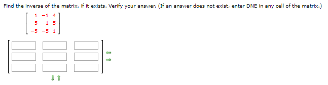 Solved Find the inverse of the matrix, if it exists. Verify | Chegg.com