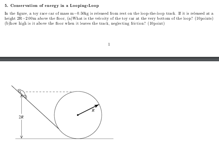 Solved 5. Conservation of energy in a Looping-Loop In the | Chegg.com