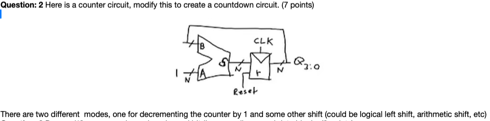 Solved Question: 2 ﻿Here is a counter circuit, modify this | Chegg.com