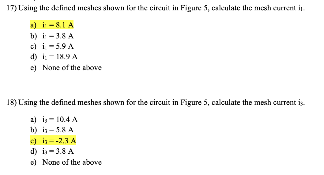 Solved Figure 517) Using the defined meshes shown for the | Chegg.com