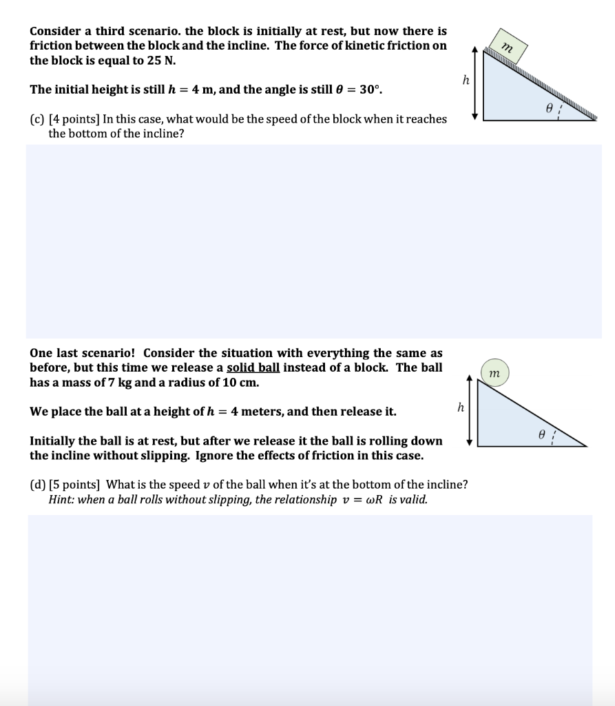 Solved Consider a third scenario, the block is initially at | Chegg.com