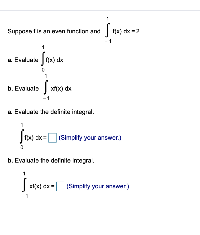 Solved Surpose is an even kuncion ama mes ex-2 Suppose f is | Chegg.com