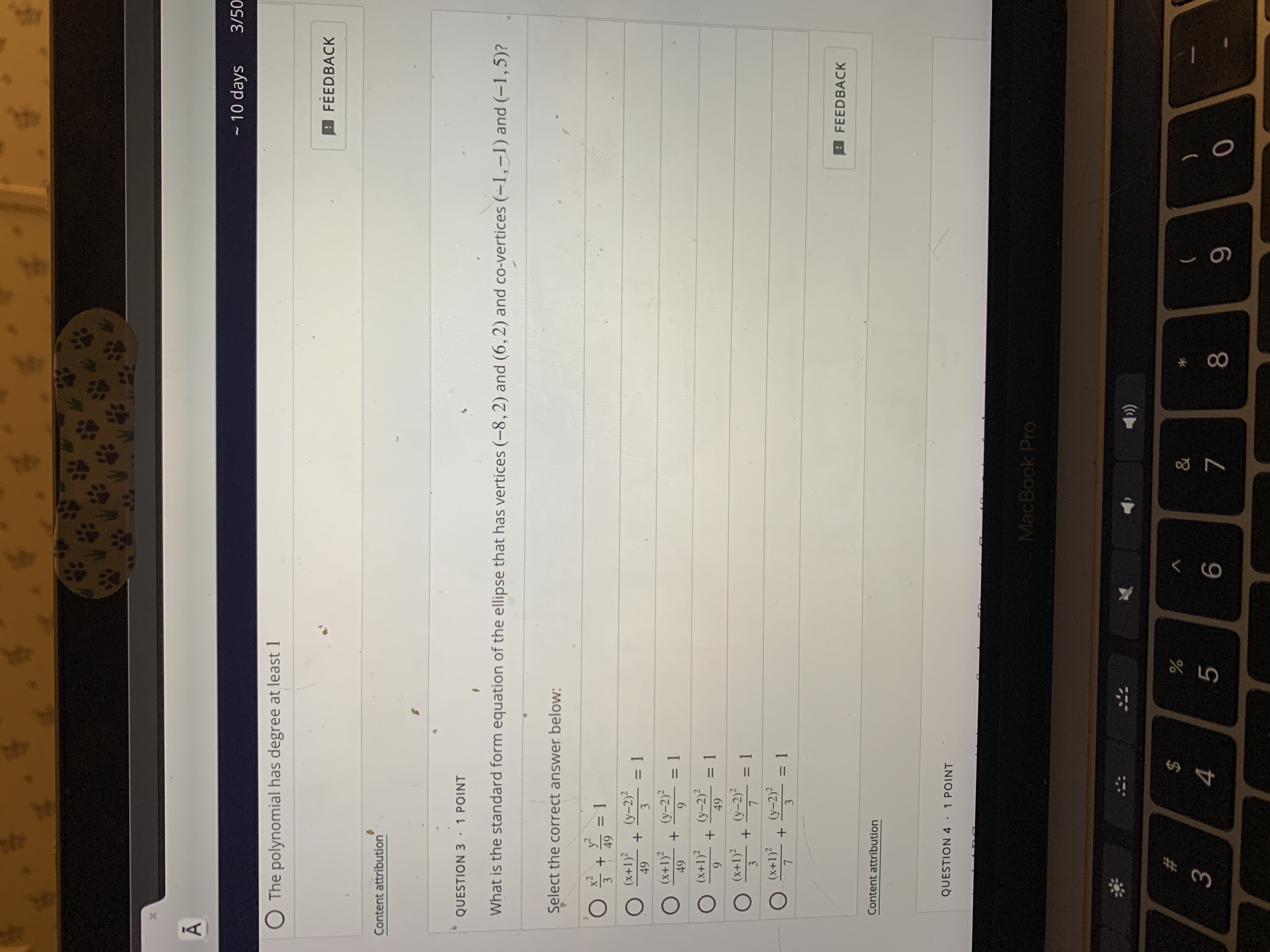 Solved QUESTION 3 - 1 ﻿POINTWhat is the standard form | Chegg.com
