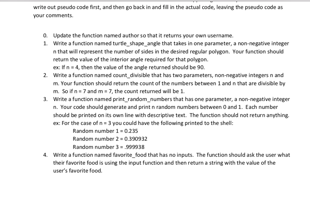 Solved using python write the code below . (please do at | Chegg.com