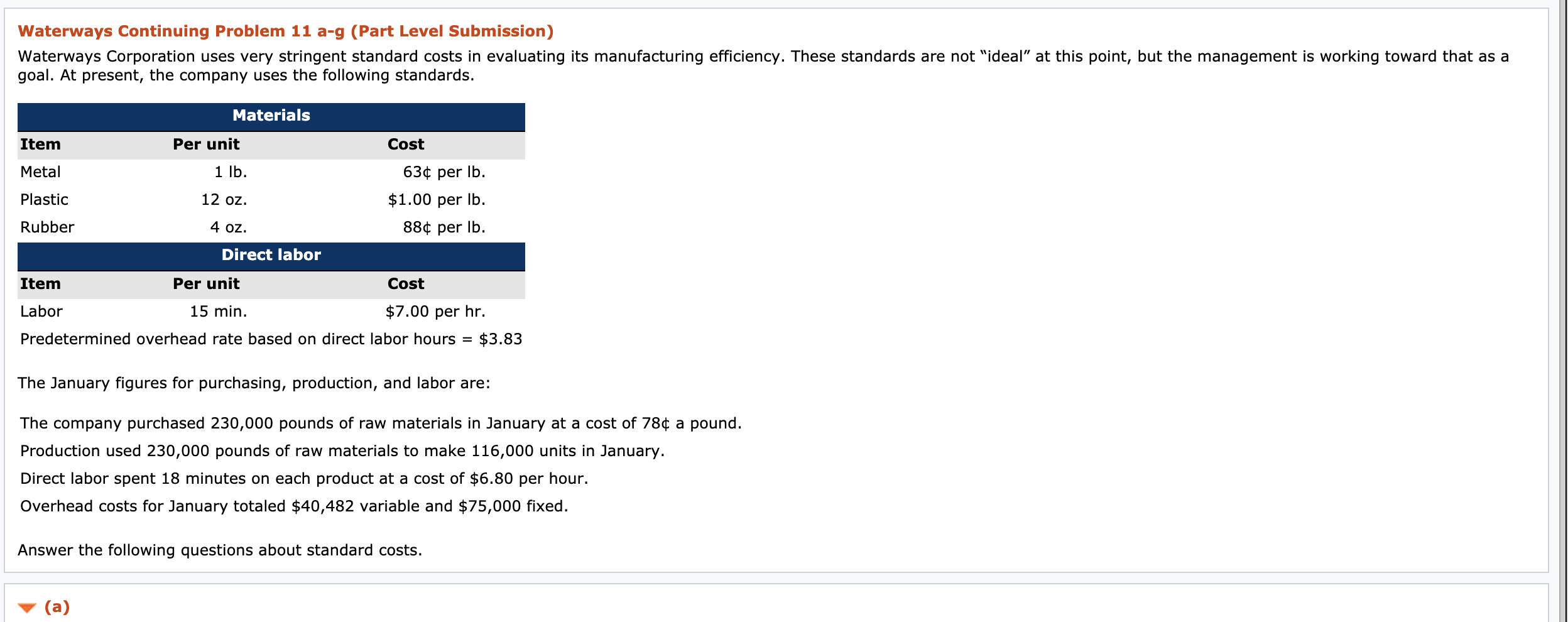 Solved Waterways Continuing Problem 11 a-g (Part Level | Chegg.com