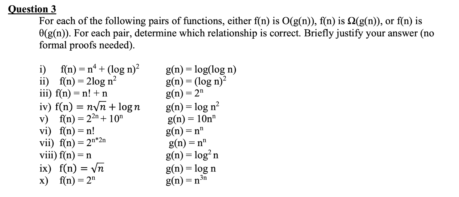 Solved Question 3For each of ﻿the following pairs of | Chegg.com